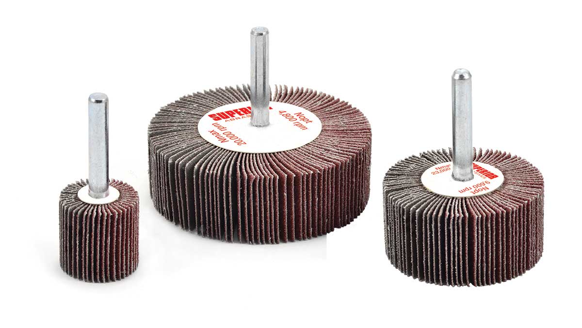2" x 1" x 1/4" Mounted Flap Wheel - Superior Abrasives